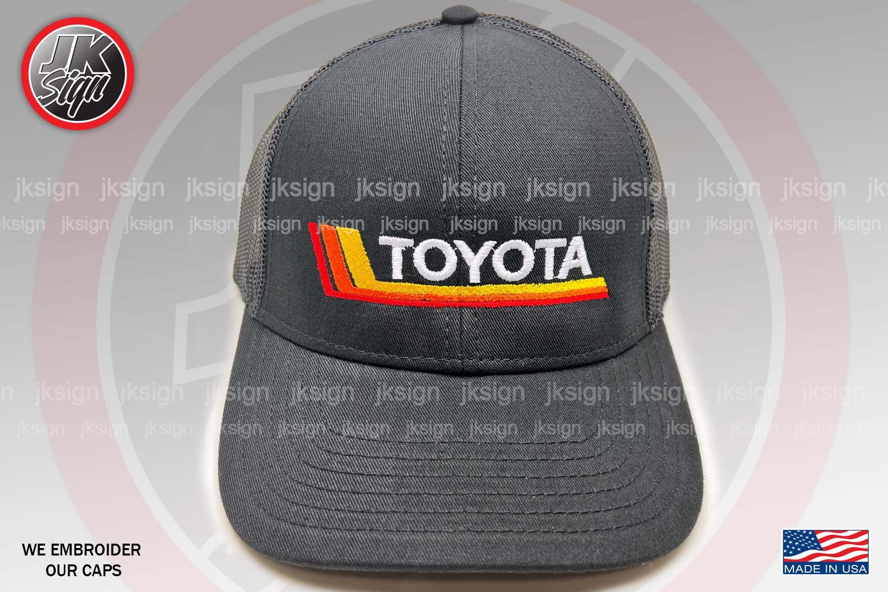 Tri Color Stripes Embroidery Mesh Back Trucker Hat for Toyota - Etsy