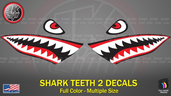 Angry Face Shark Teeth Decal 2 DECALS for Window Laptop PC - Etsy