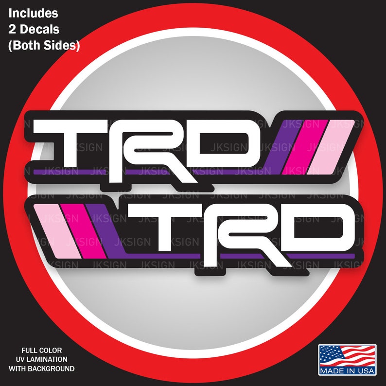 Tri-color TRD Bedside Decal (includes 2 Decals) - Etsy