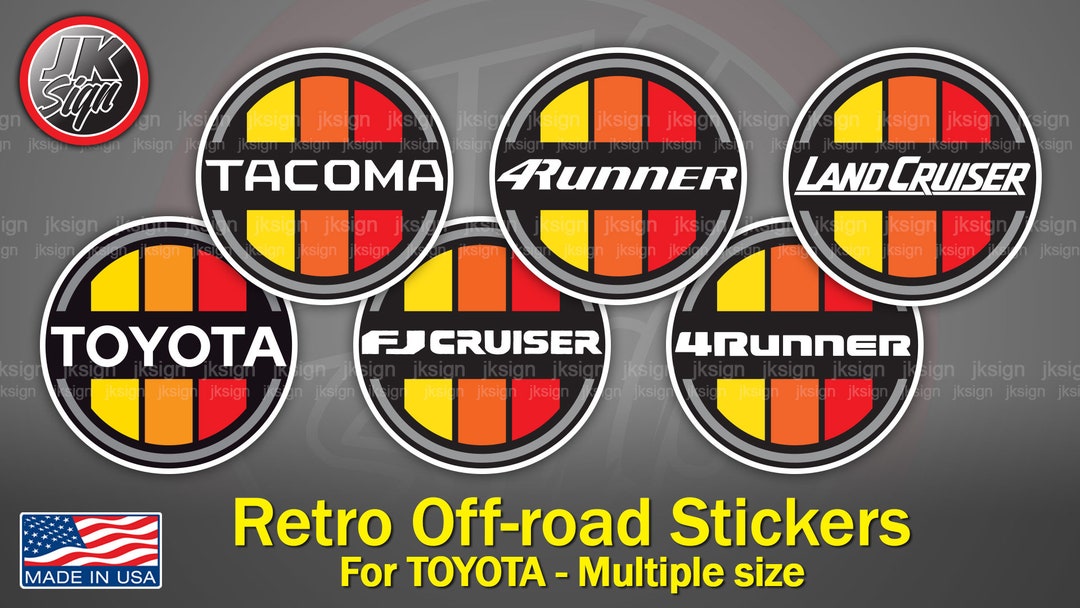 Retro Color Stripes Decals Vintage Color for All Toyota Tacoma FJ ...