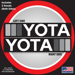 Yota Tri-color Bedside Decal for Toyota Lovers (includes 2 Decals) - Etsy