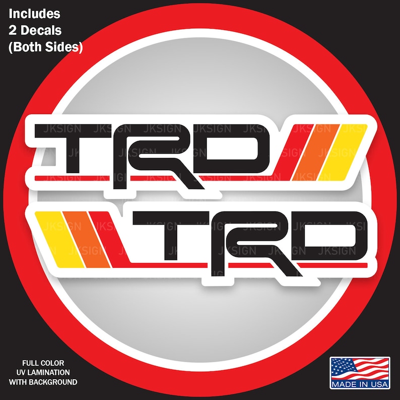 Tri-color TRD Bedside Decal (includes 2 Decals) - Etsy