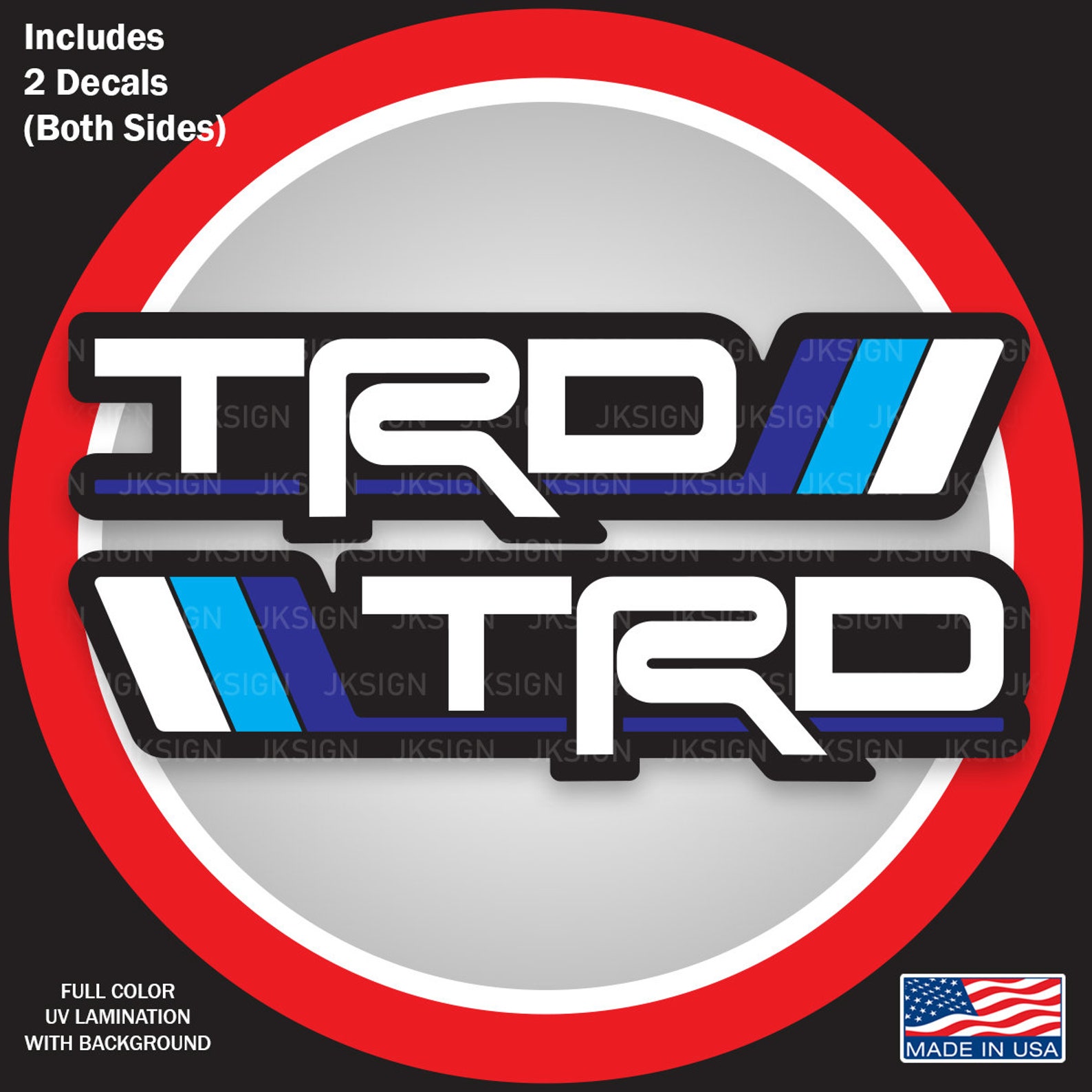 Tri-color TRD Bedside Decal includes 2 Decals - Etsy