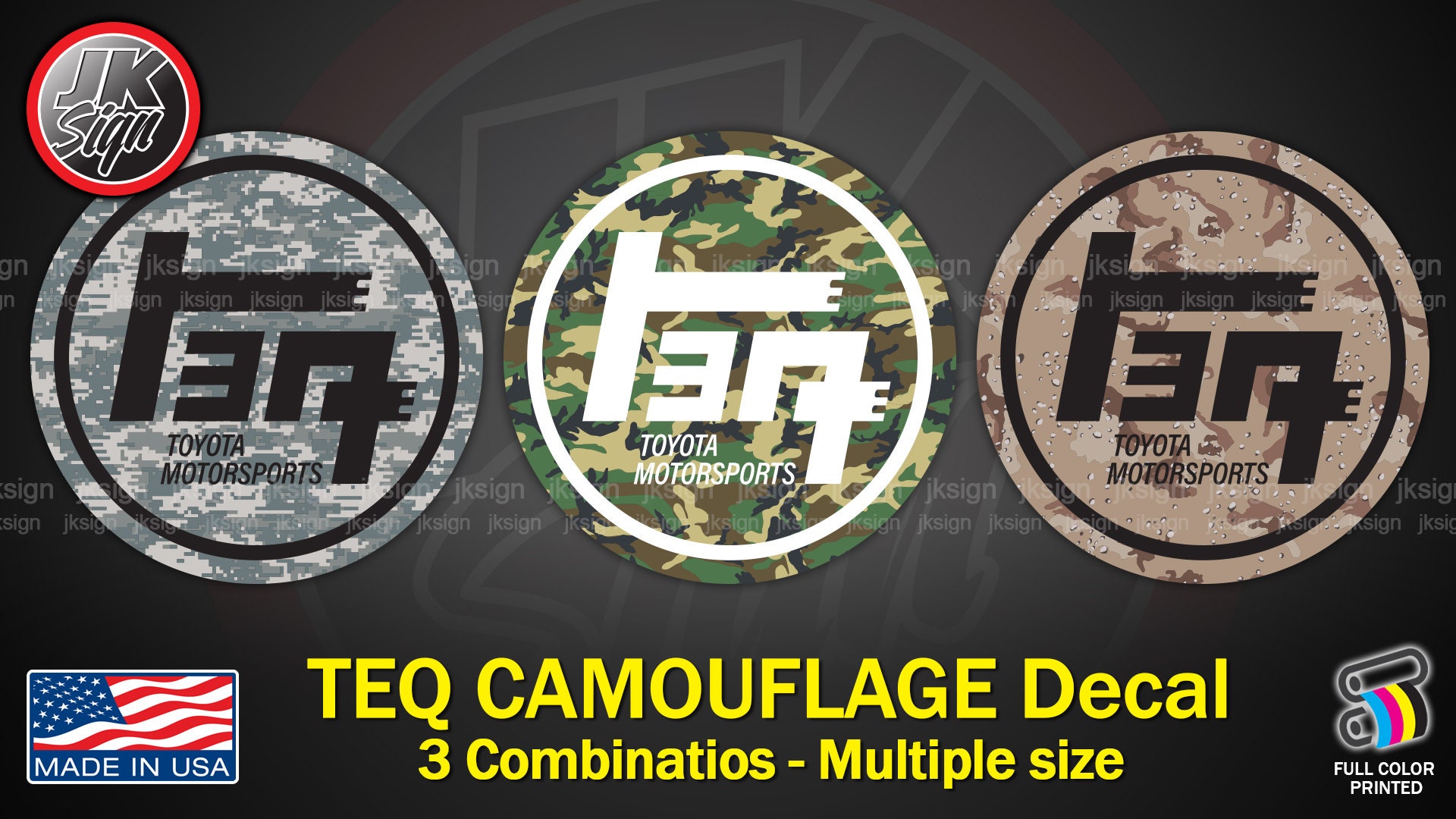 TEQ Camouflage Vintage Decal Fits on Toyota FJ Cruiser Tacoma | Etsy