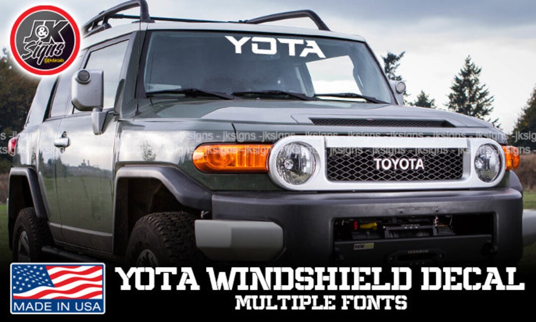 Windshield Yota Decal for Toyota FJ Cruiser Tacoma 4 Runner Tundra FJ60 ...