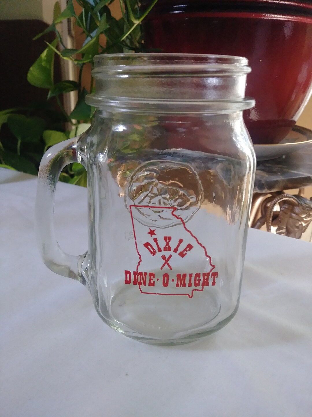 REDUCED Golden Harvest Drinking Jar Dixie Dine-o-might 16 Ounce Glass ...