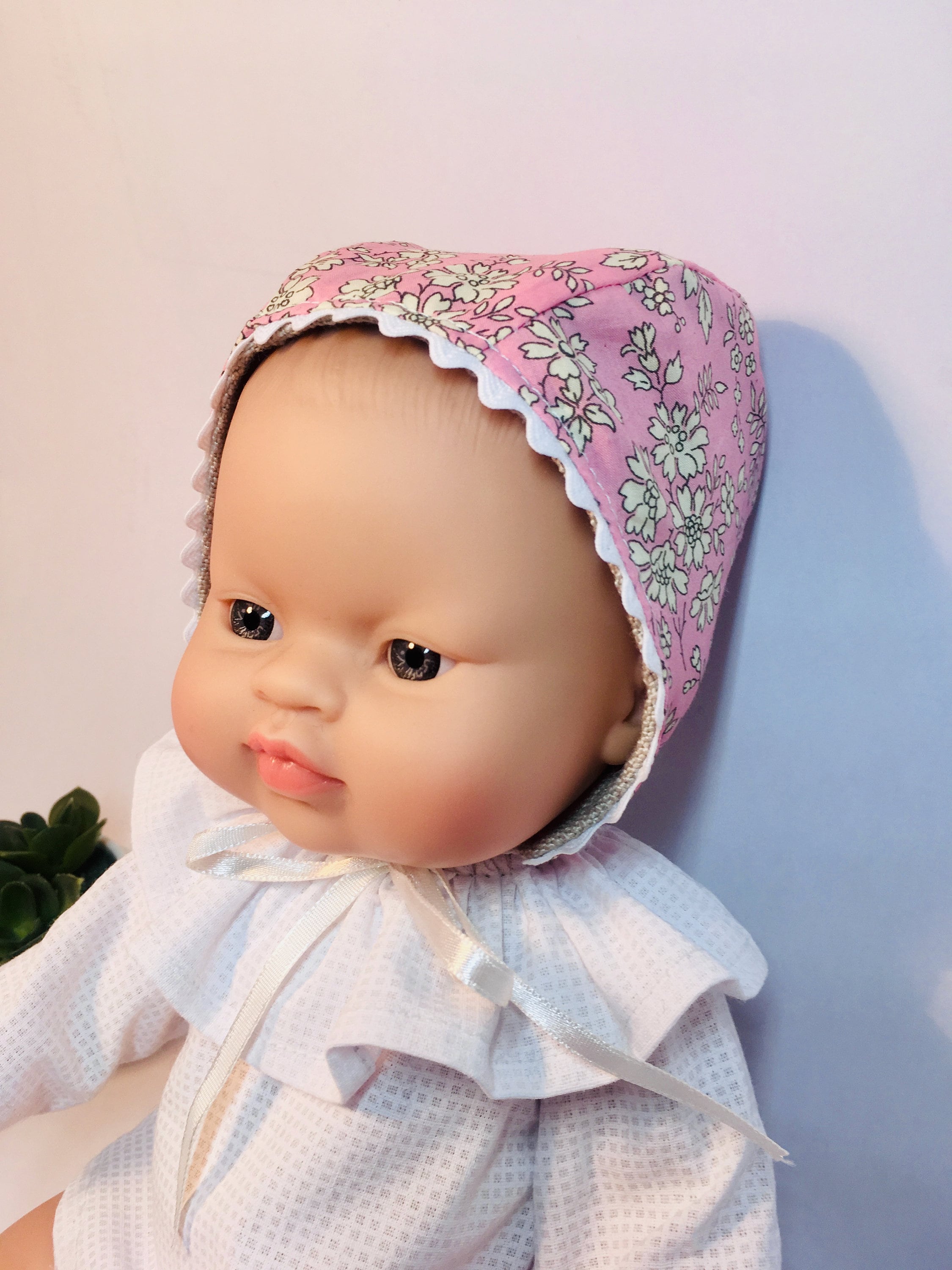 Customizable baby bonnet Hat for baby doll clothes | Etsy