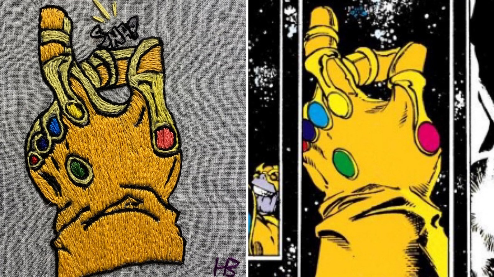The Snap Infinity Gauntlet Thanos Snap Hand-stitched - Etsy
