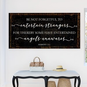 Hebrews 13:2 Canvas Art Print, Modern Farmhouse Scripture Wall Decor ...