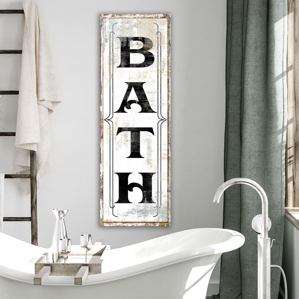Vertical Bath Sign - Etsy
