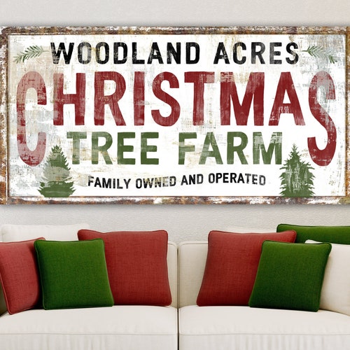 Christmas Tree Farm Sign Rustic Farmhouse Wall Decor Cut Your - Etsy