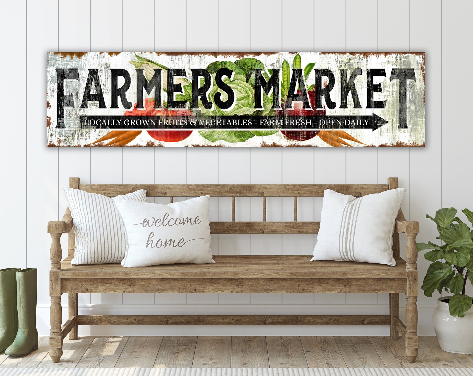 Vintage Farmhouse Wall Decor Rustic Chic Farmers Market Sign - Etsy