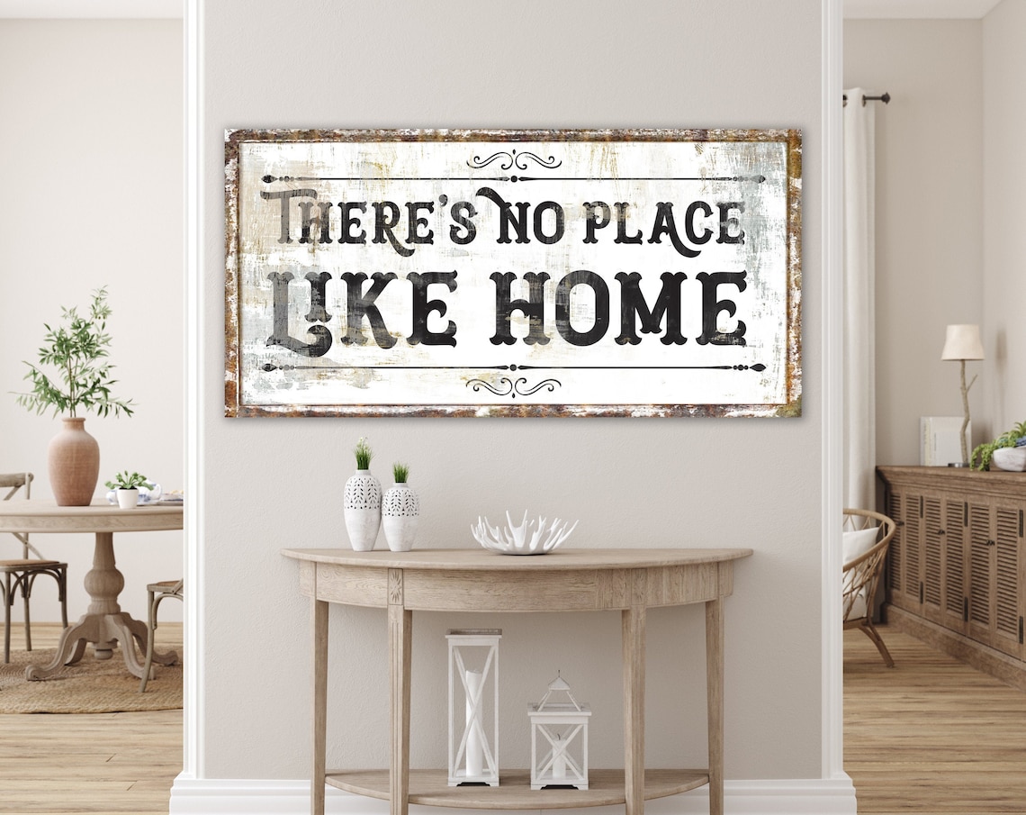 Rustic Wall Decor There's No Place Like Home Sign Modern - Etsy