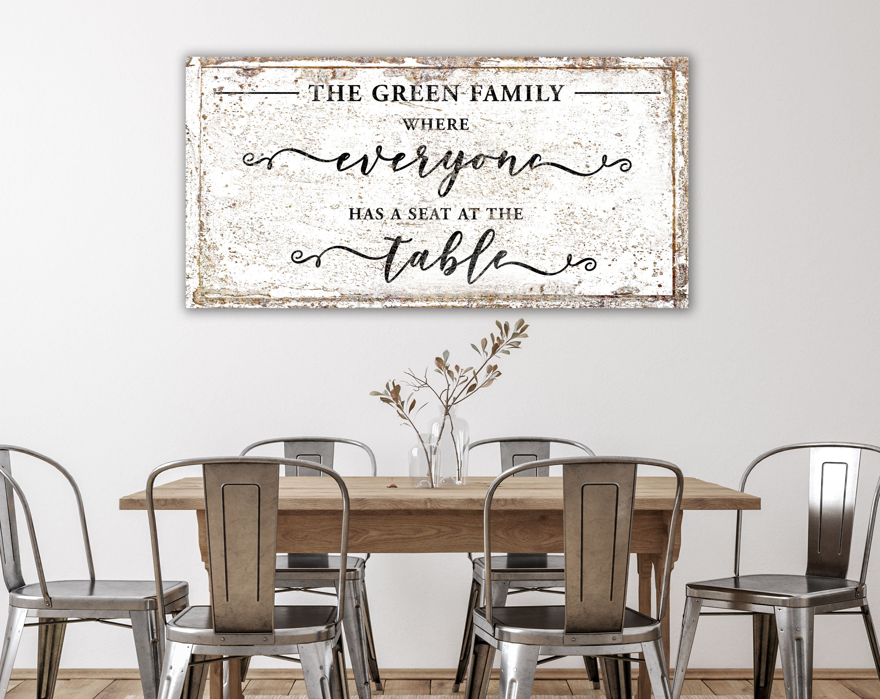Modern Farmhouse Wall Decor Family Sign Everyone Has a Seat | Etsy