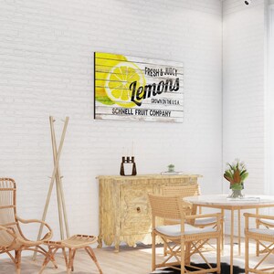 Rustic Kitchen Wall Decor Personalized Family Vintage Lemon Farmhouse ...