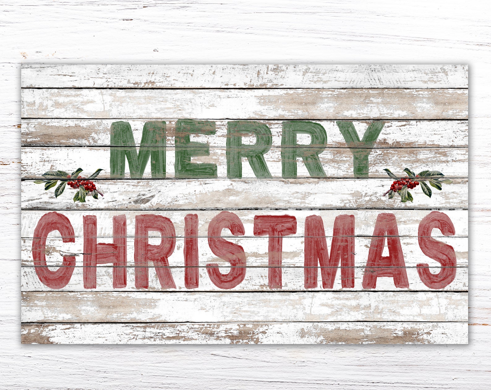 Rustic Christmas Decor Nostalgic Vintage Farmhouse Chic Merry - Etsy