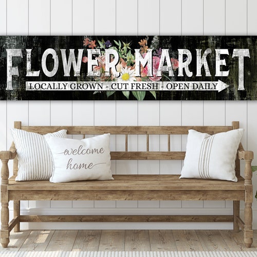 Vintage Farmhouse Wall Decor Rustic Chic Farmers Market Sign - Etsy
