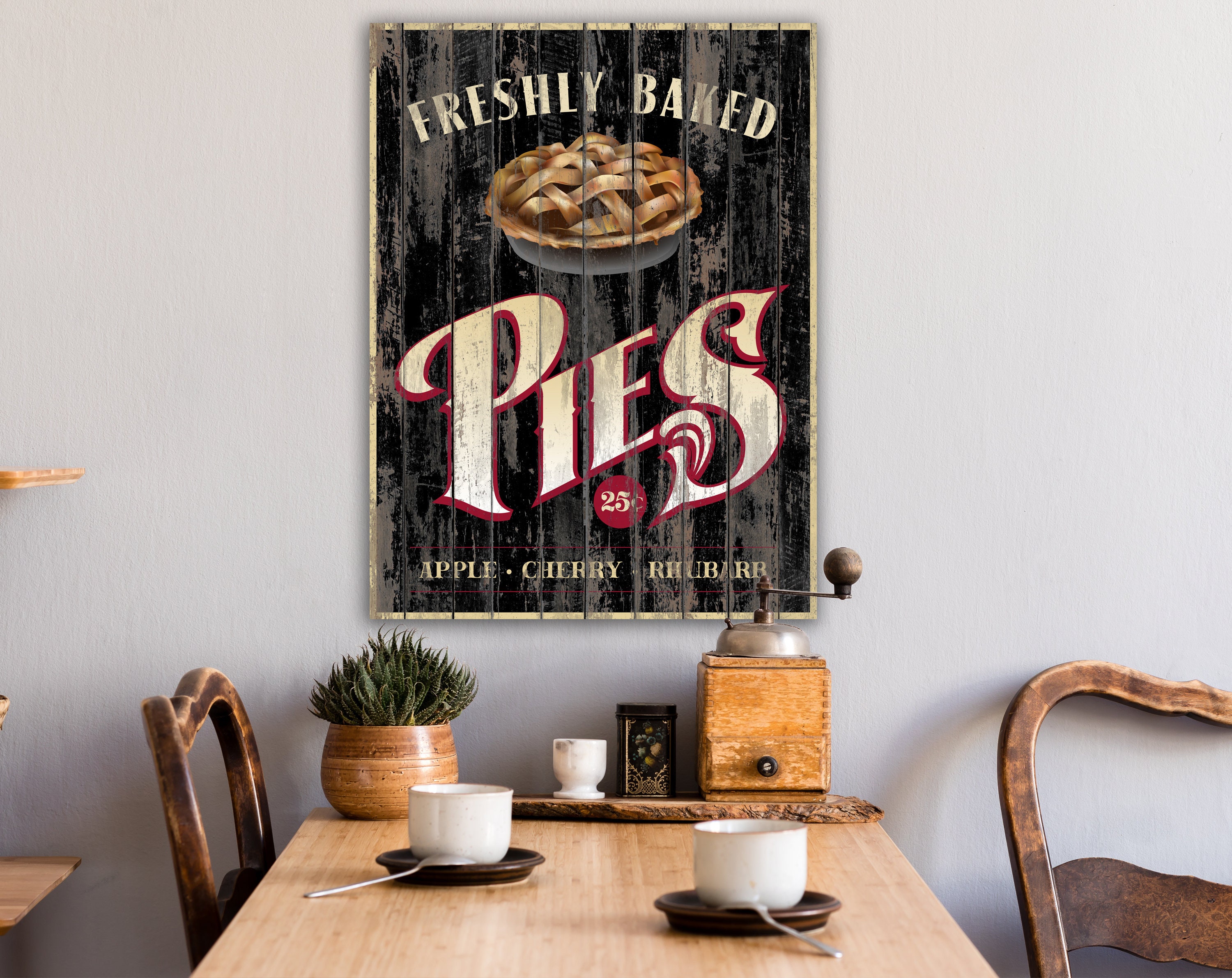 Rustic Kitchen Wall Decor Freshly Baked Pies Bakery Sign - Etsy