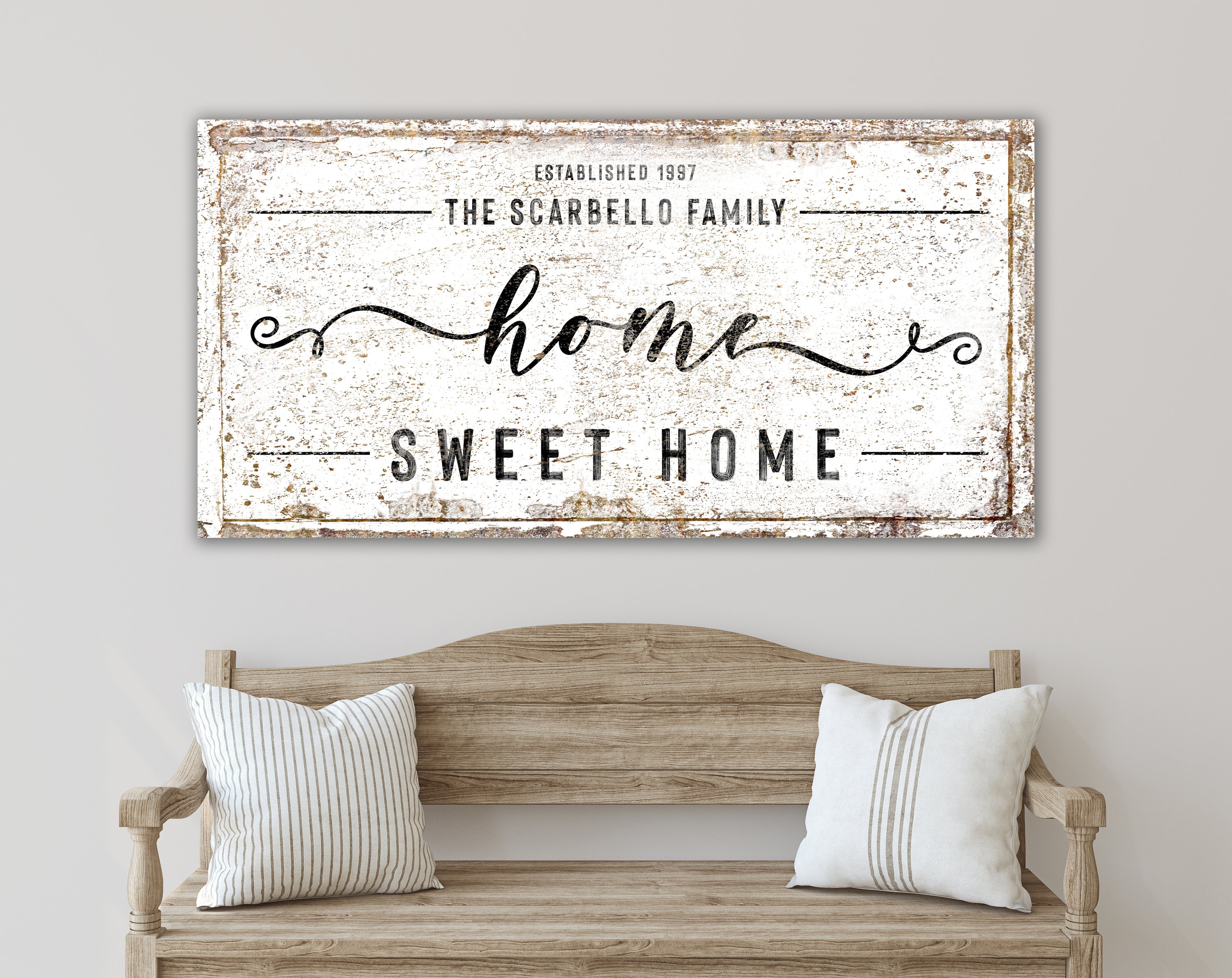Craft Supplies & Tools Above Couch Sign Home Sweet Home Canvas Sign ...