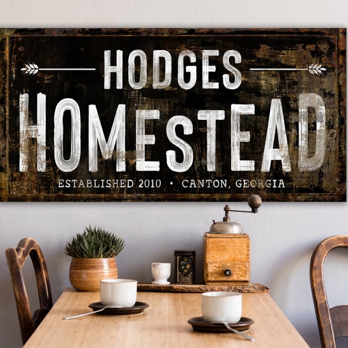 Custom Family Homestead Est. Date Sign Rustic Hand Made - Etsy