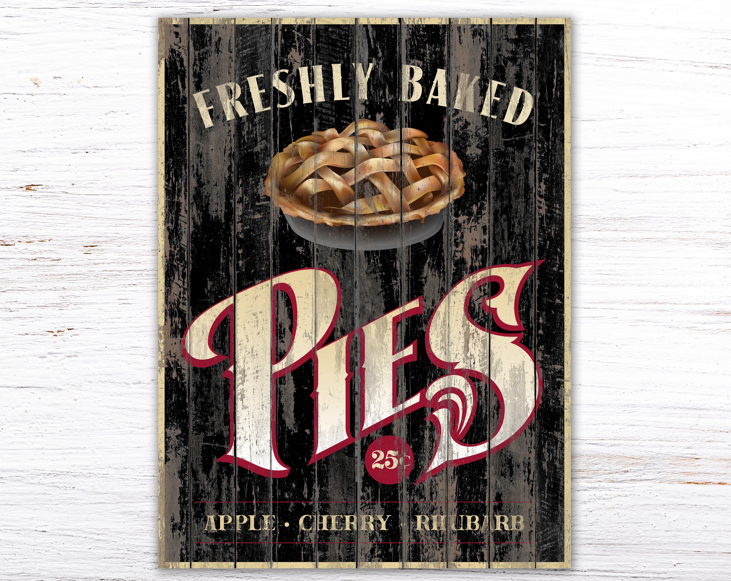 Rustic Kitchen Wall Decor Freshly Baked Pies Bakery Sign - Etsy