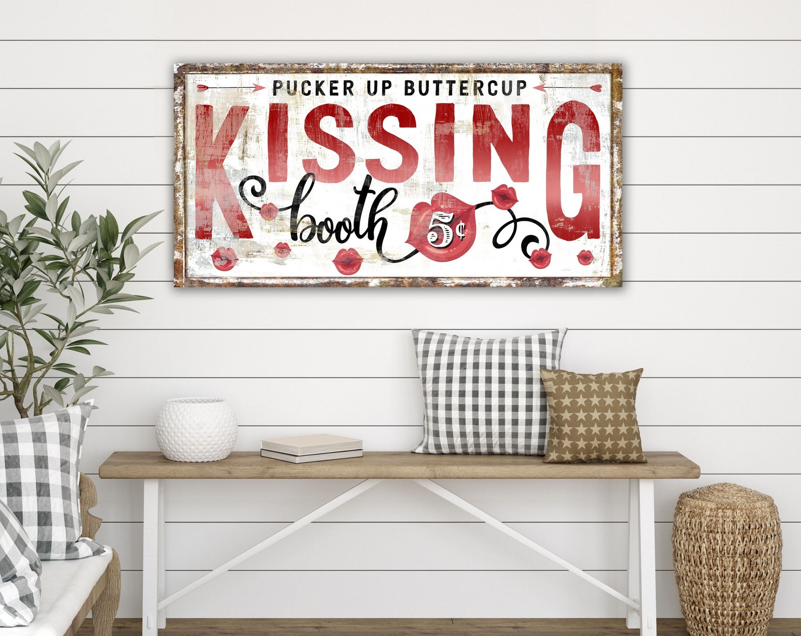 Pucker up Buttercup Kissing Booth Sign Vintage Style | Etsy