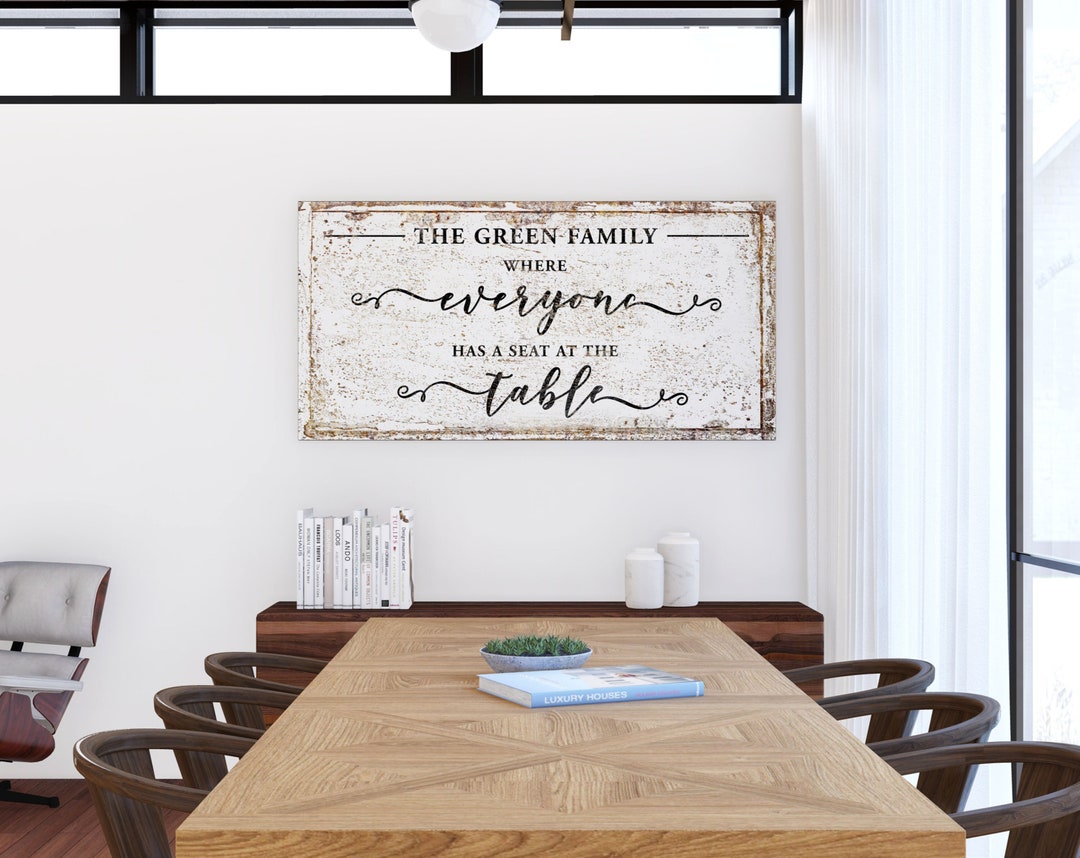 Modern Farmhouse Wall Decor Family Sign, Everyone Has a Seat at the ...