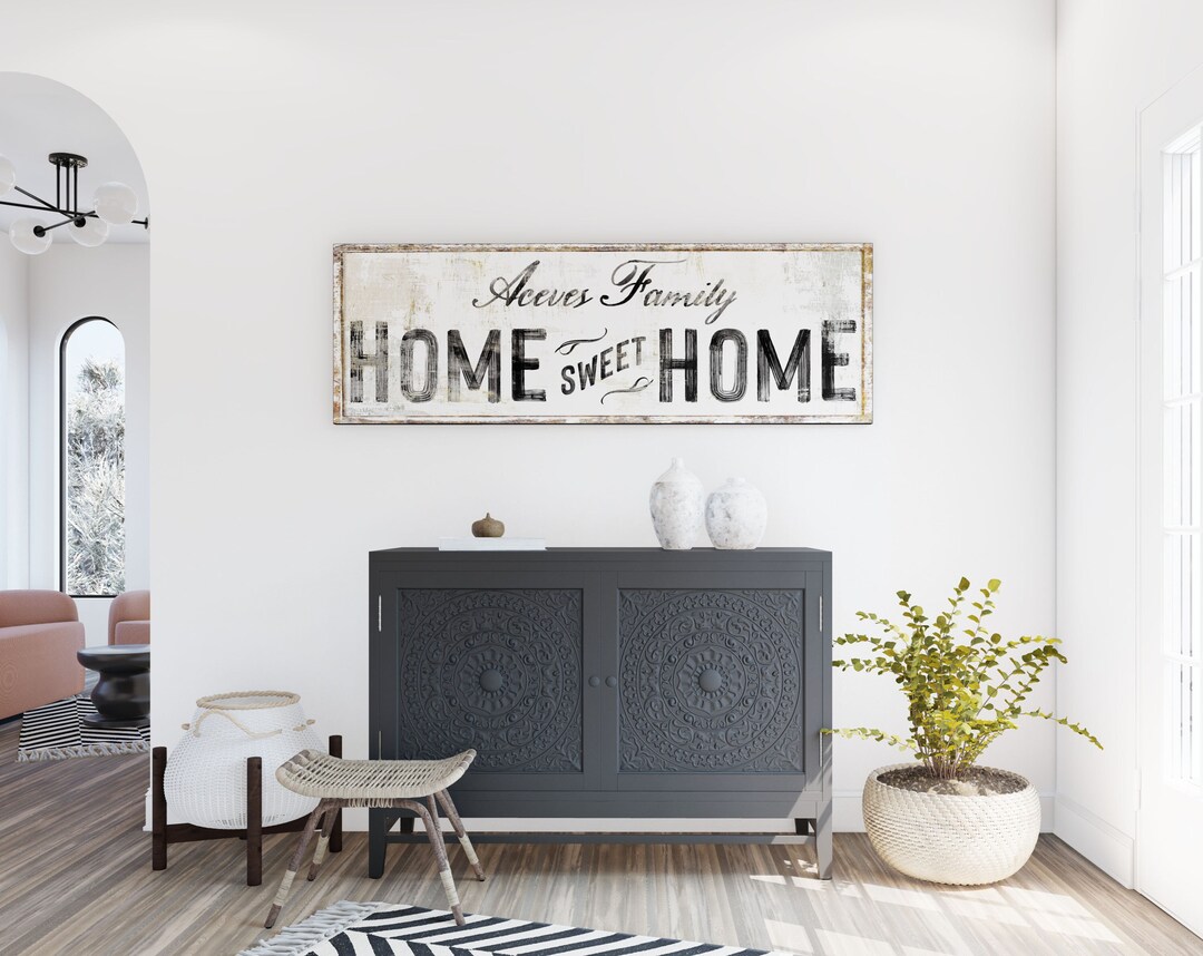 Modern Farmhouse Canvas Art Print Personalized Family Last - Etsy