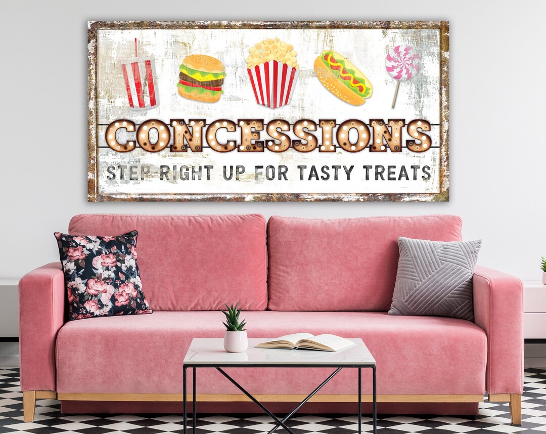 Family Cinema Concessions Sign Modern Industrial Wall Decor - Etsy