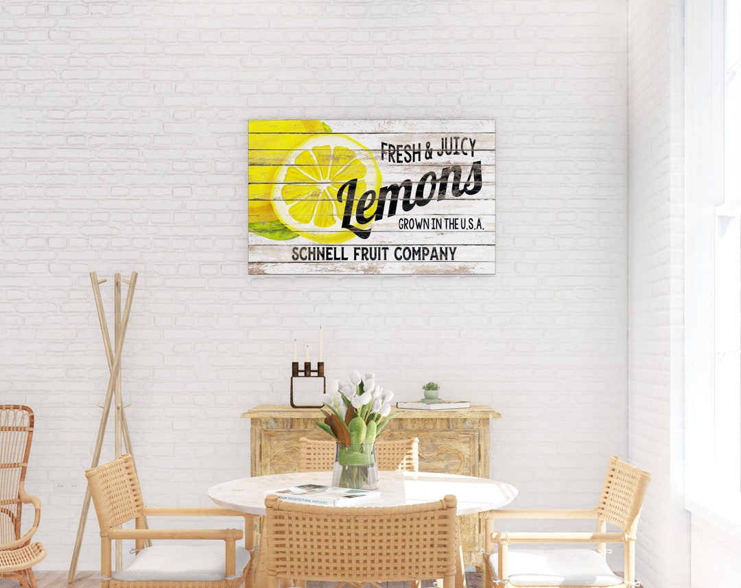 Rustic Kitchen Wall Decor Personalized Family Vintage Lemon Farmhouse ...