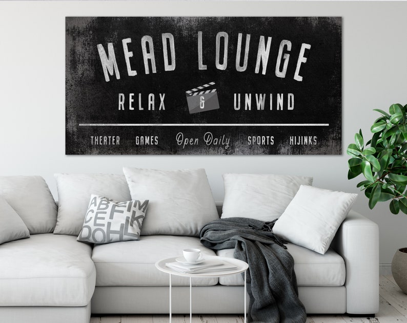 Modern Farmhouse Wall Decor Family Lounge Sign Personalized - Etsy