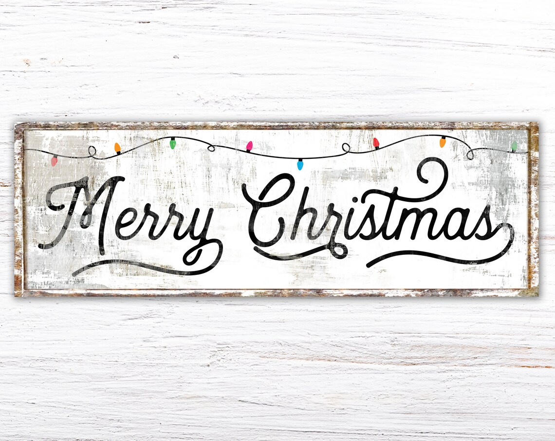 Vintage Merry Christmas Sign Farmhouse Wall Decor Primitive - Etsy