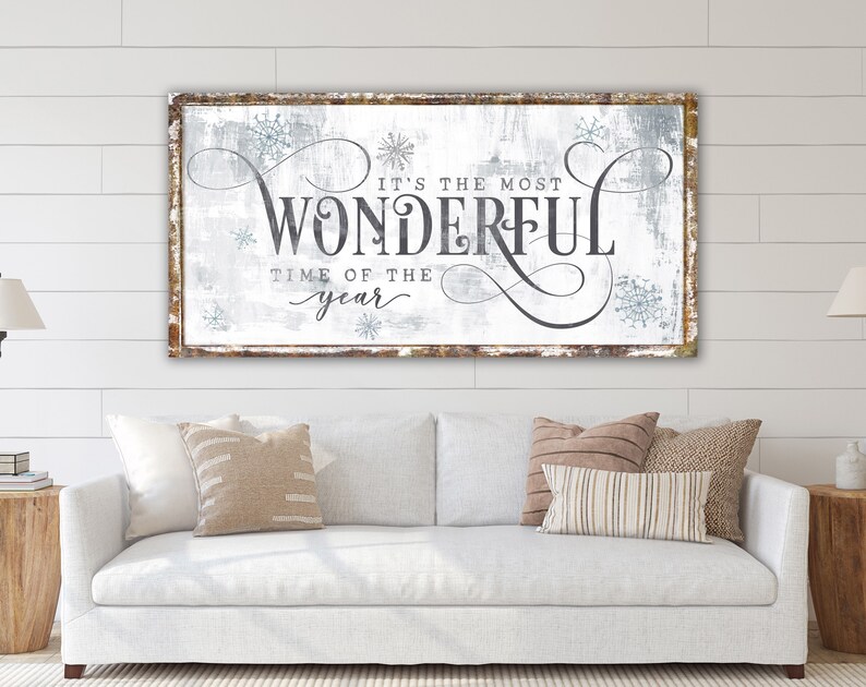 The Most Wonderful Time of the Year Hanging Canvas Art Sign - Etsy