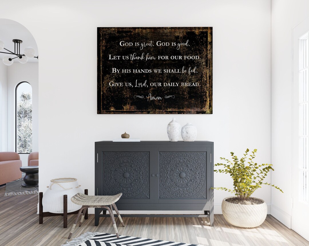 Rustic God is Great God is Good Sign, Modern Farmhouse Religious Wall Decor, Vintage Family ...