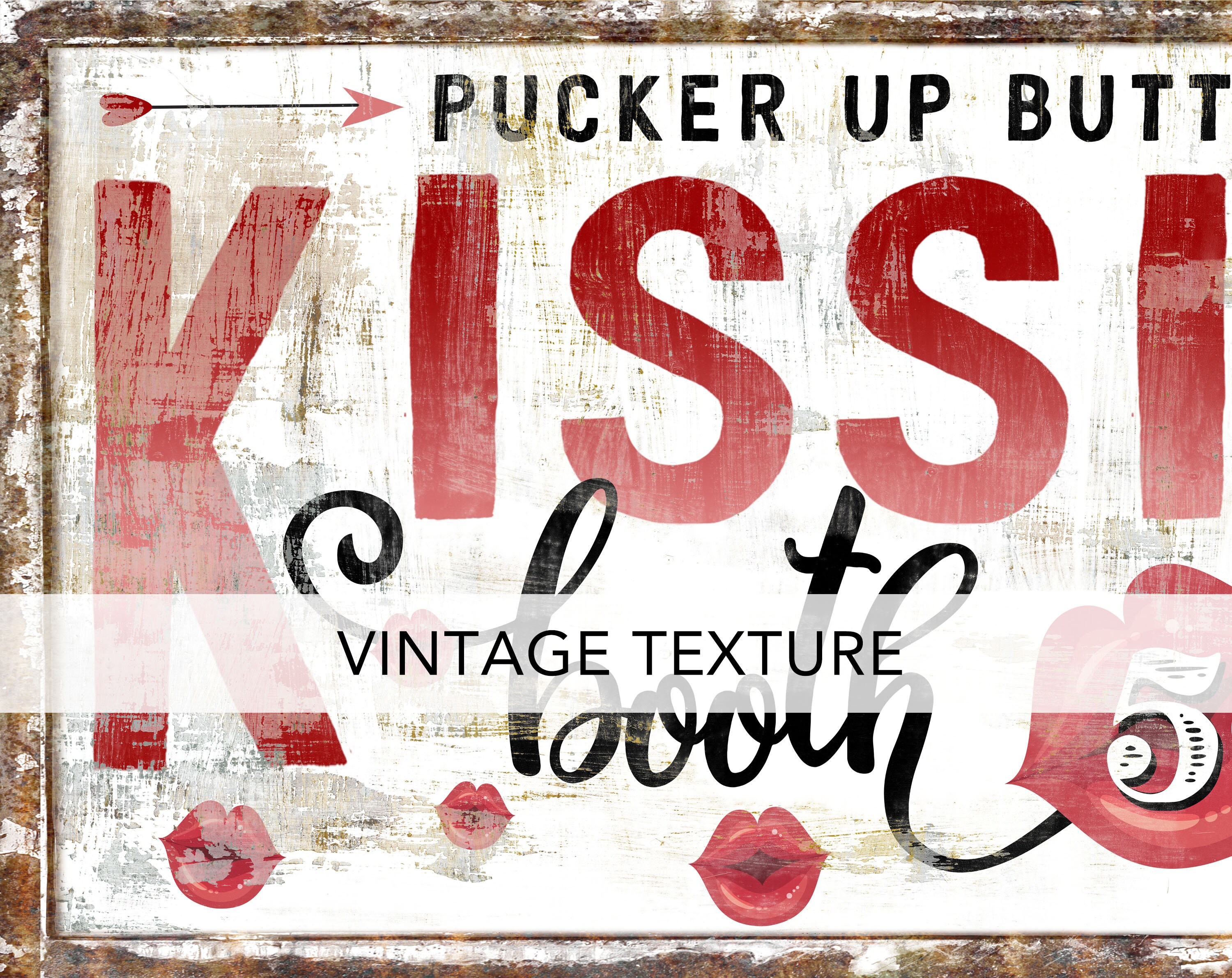 Pucker up Buttercup Kissing Booth Sign Vintage Style | Etsy