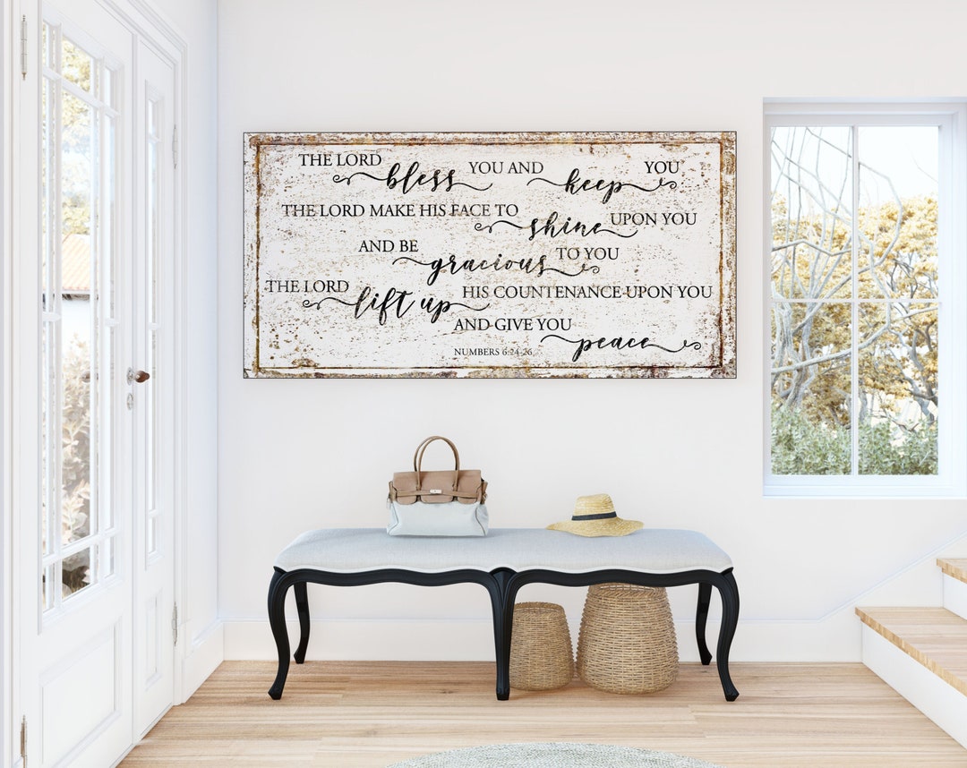 Modern Farmhouse Wall Decor Lord Bless You Prayer Art Living - Etsy