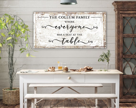 Modern Farmhouse Wall Decor Family Sign Everyone Has a Seat | Etsy