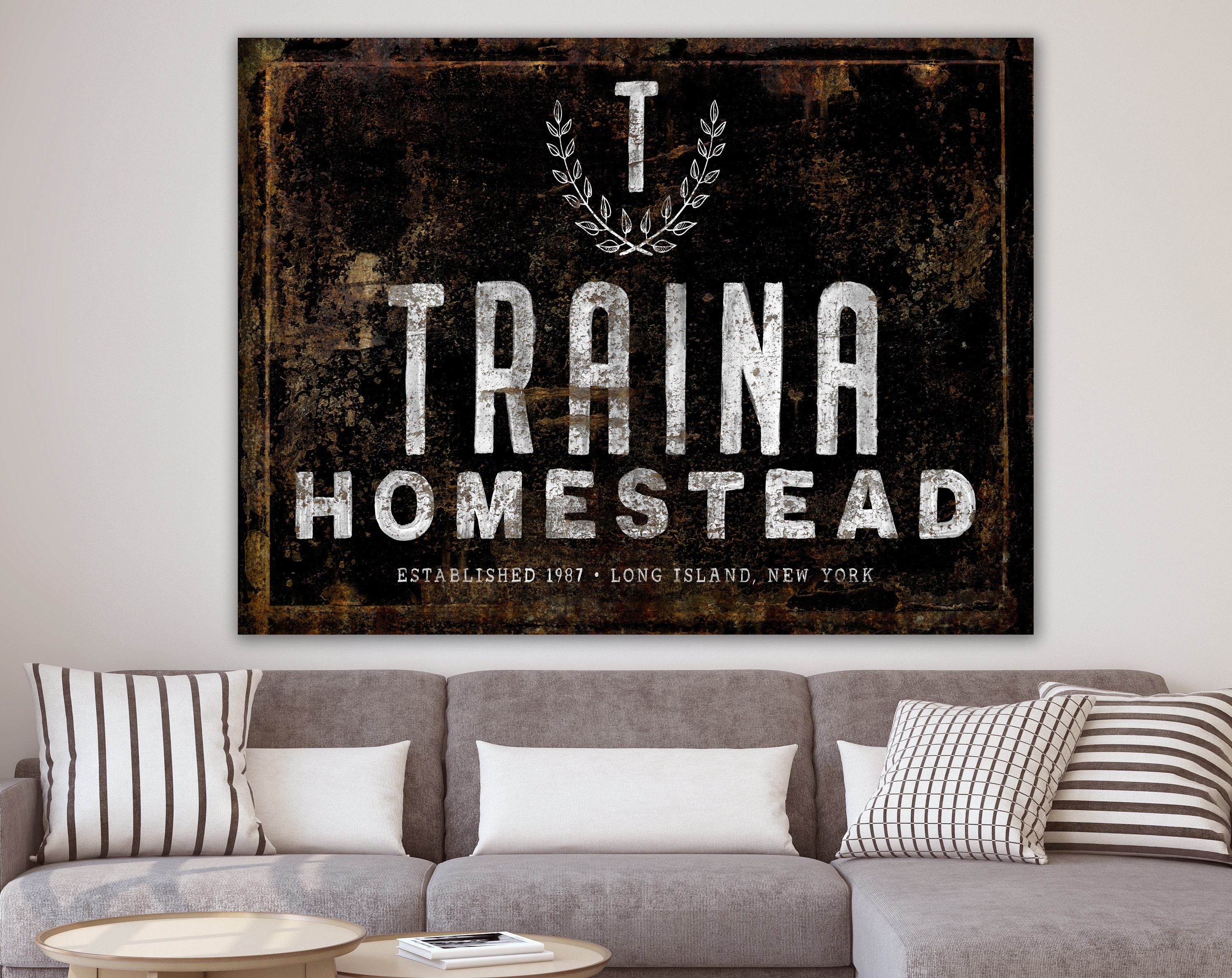 Farmhouse Wall Decor Living Room Custom Family Name Sign - Etsy