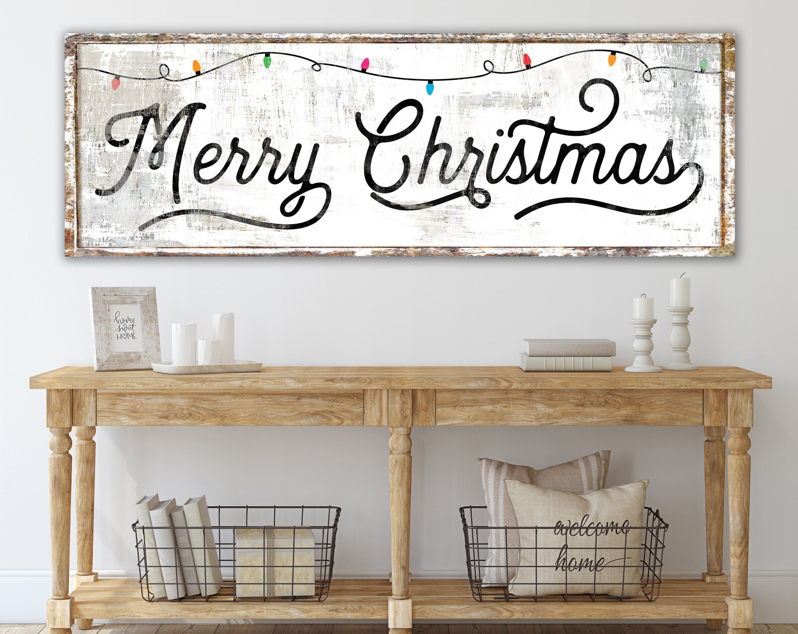 Vintage Merry Christmas Sign Farmhouse Wall Decor Primitive | Etsy