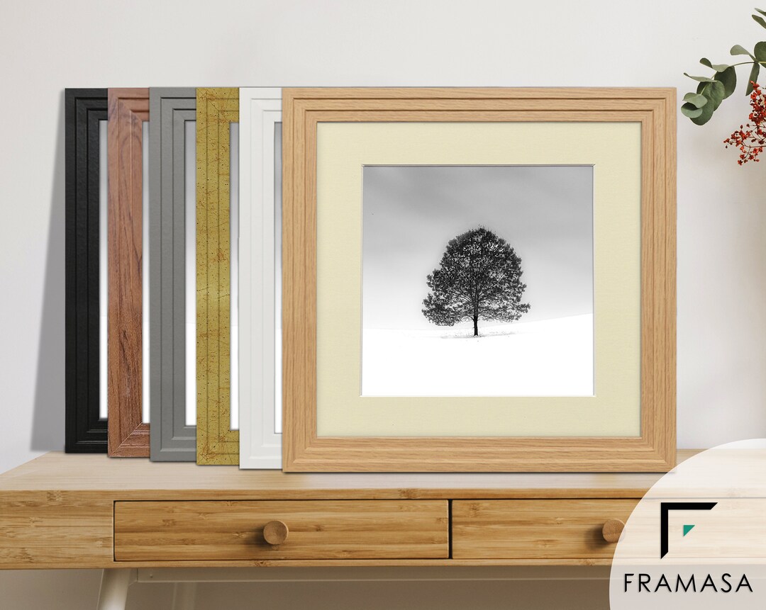 Square Size Photo Frames / Handmade Wooden Effect Picture Frames / Wall ...