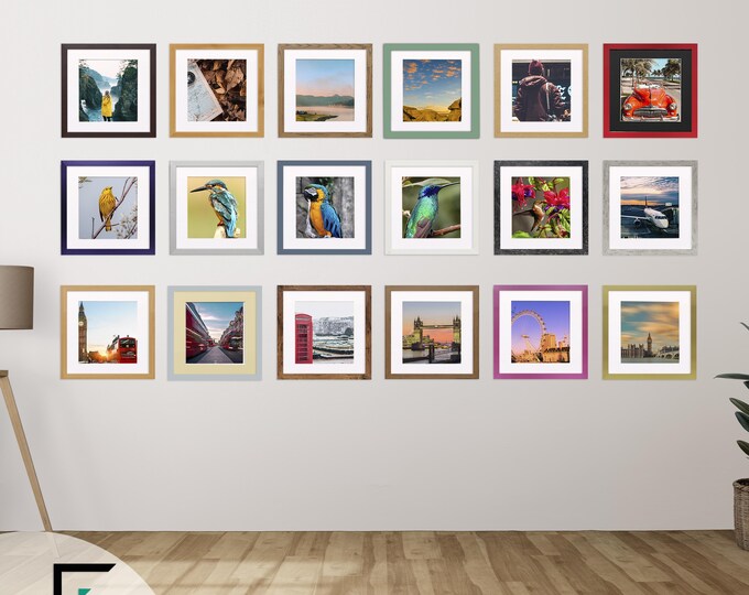 Handmade Classic Square Picture Photo Frames Wooden Effect 11 Colours ...