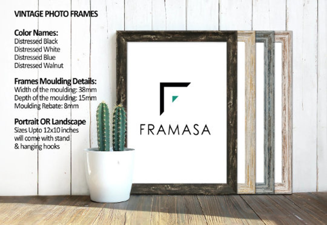 Rustic Vintage Photo Frame A1/A2/A3/A4/A5 Picture Frame Thin Edged With ...