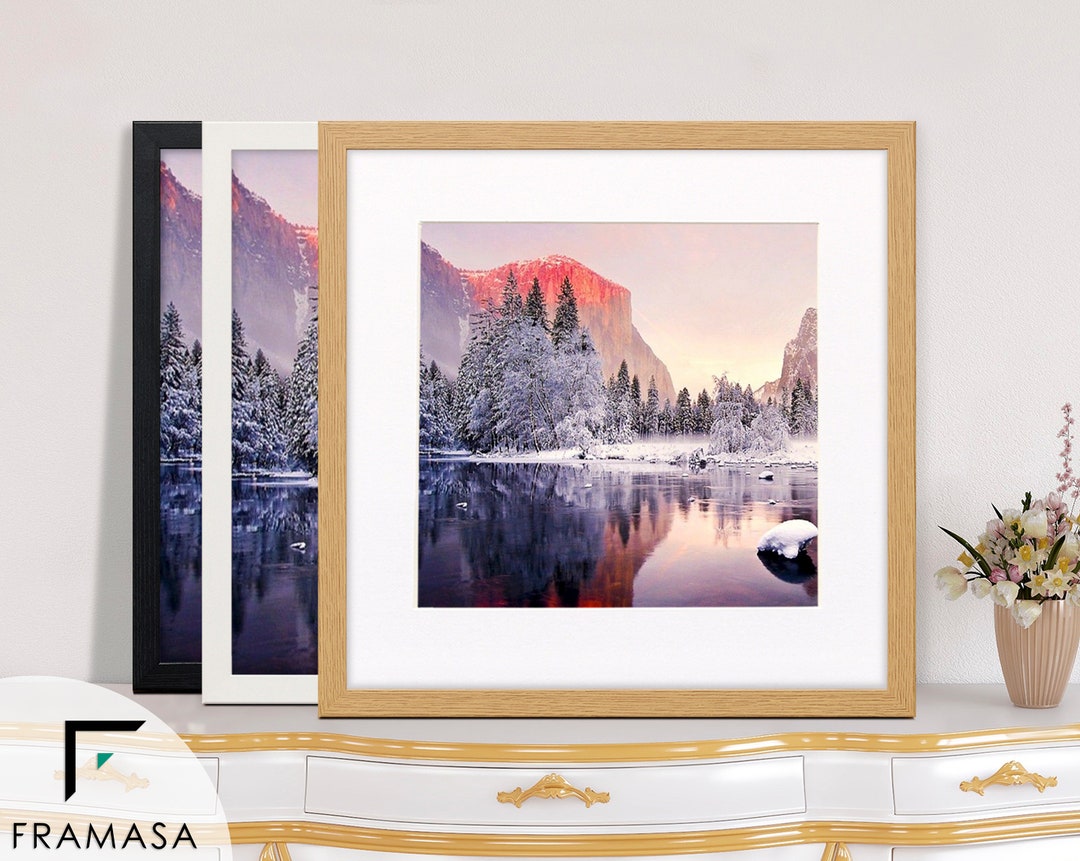 4x4 Square Size Photo Frames With White Mount Handmade Hanging Pictures ...