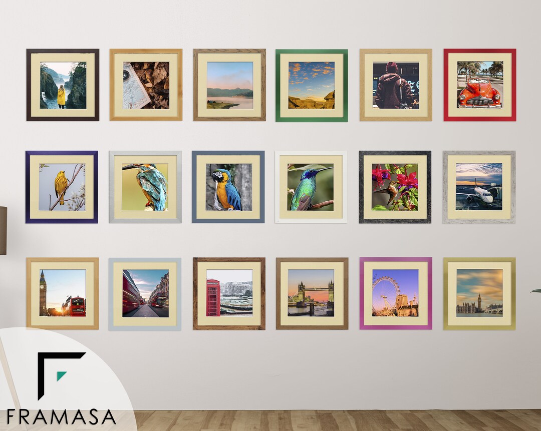 Black Photo Frames / Square Size Handmade Wooden Effect Picture Frame ...