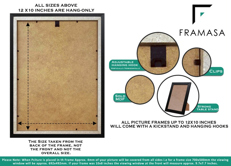 36x24 Inch Flat Profile Picture Frame / 914x609mm Size Photo - Etsy