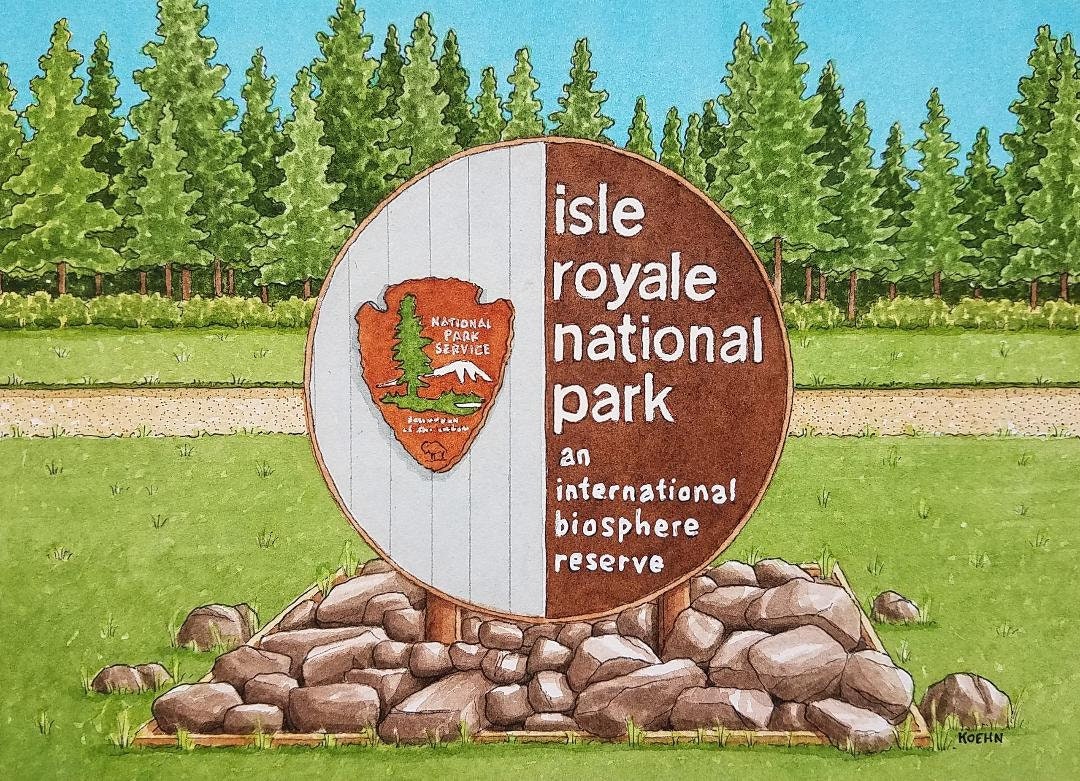 Isle Royale National Park. 8" X 10". Michigan. Watercolor Painting. Art ...