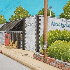 Mucky Duck. 5" X 7". Houston, Texas. Watercolor Painting. Art Print ...