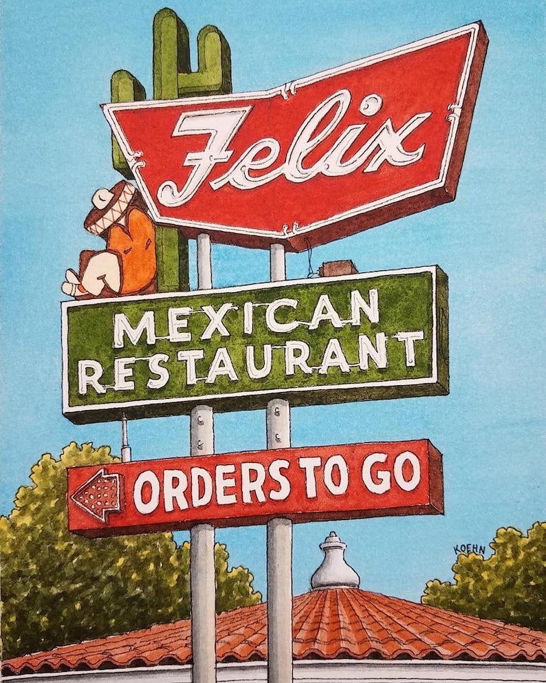 Felix Mexican Restaurant. 5 X 7. Houston Texas. | Etsy