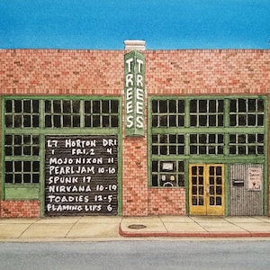 Trees Dallas. 5" X 7". Deep Ellum. Dallas Texas. Watercolor Painting ...