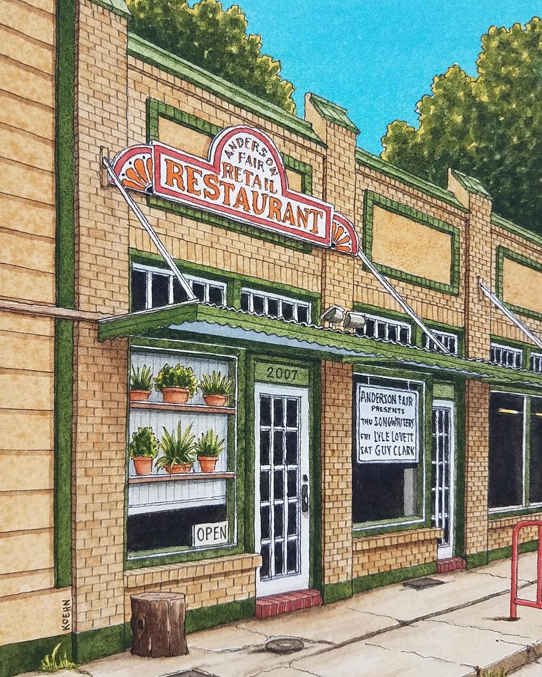 Anderson Fair. 8.5" X 11". Houston Texas. Watercolor Painting. Art ...